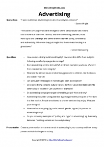 Advertising – ESL Conversation Questions and Speaking Activities