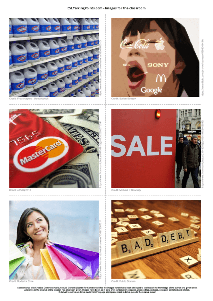 Consumerism – ESL Conversation Questions and Speaking Activities