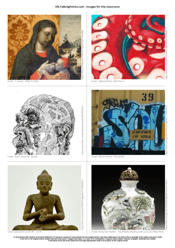 Art – ESL Conversation Questions and Speaking Activities