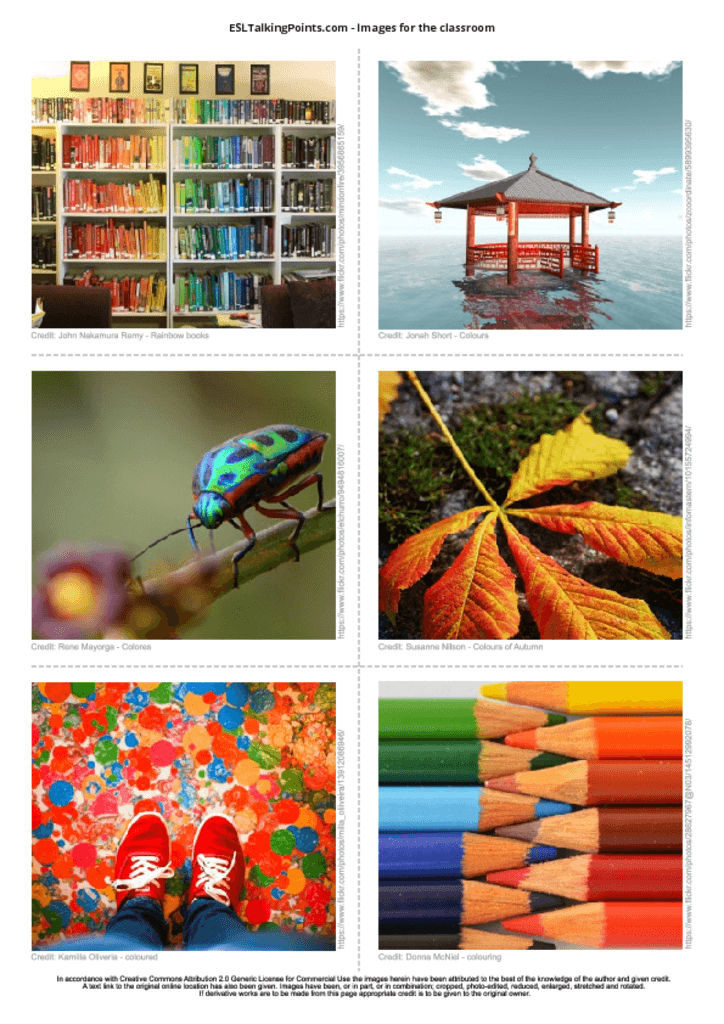 Colours – ESL Conversation Questions and Speaking Activities