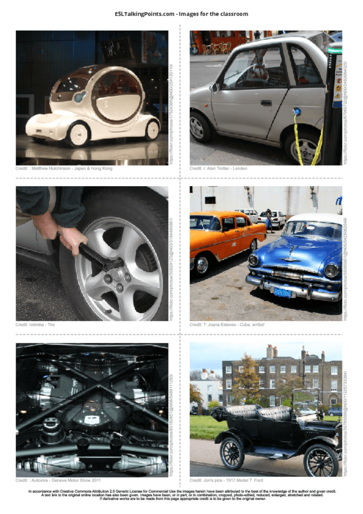 Cars – ESL Conversation Questions and Speaking Activities