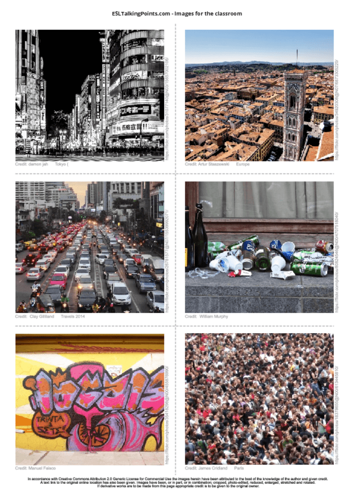 Cities – ESL Conversation Questions and Speaking Activities