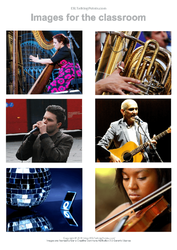 Music – ESL Conversation Questions and Speaking Activities