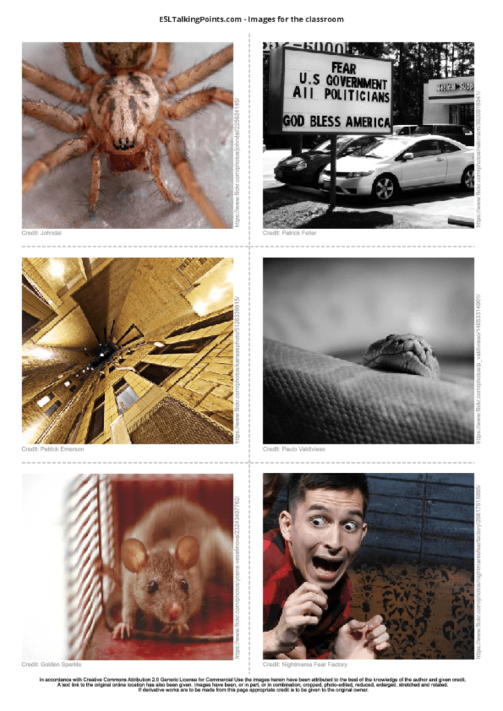 Fear – ESL Conversation Questions and Speaking Activities