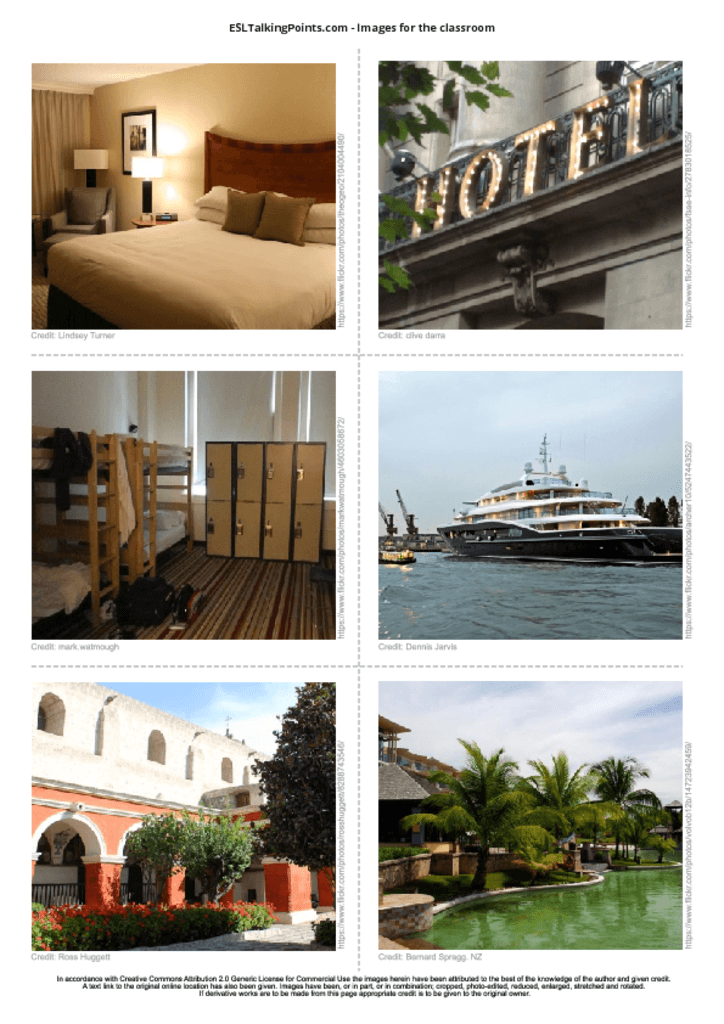 Hotels – ESL Conversation Questions and Speaking Activities